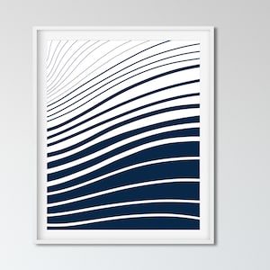 Blue Modern Art Abstract Print Navy Blue Poster Coastal - Etsy