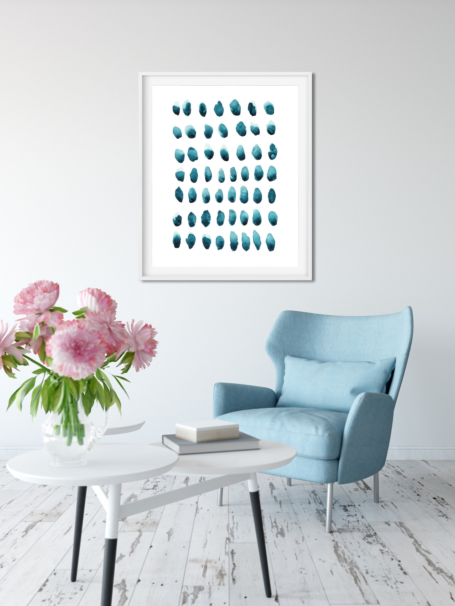 Printable Abstract Wall Art Dots Printable Art Blue Modern - Etsy