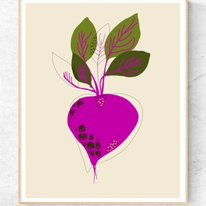 Beet Illustration Printable Art, Beetroot Wall Art Print, Vegetables ...