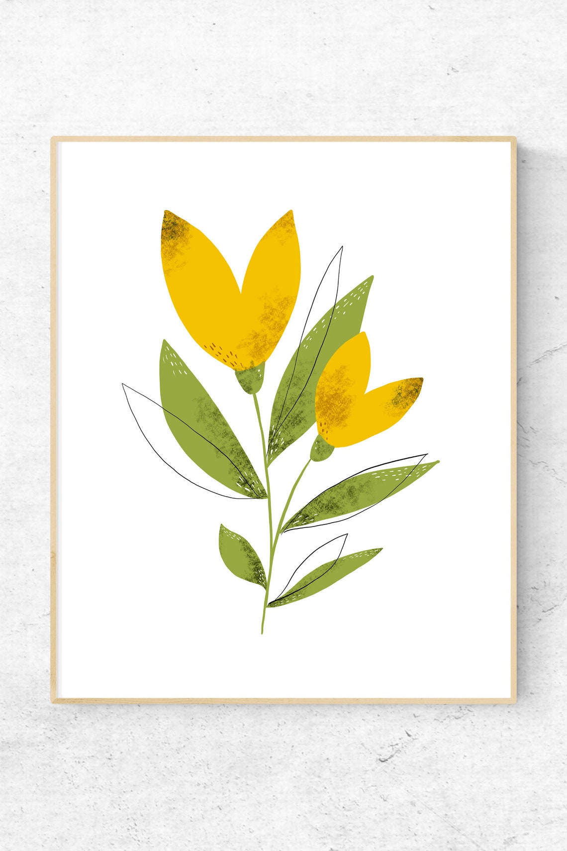 Yellow Flowers Print Plant Poster Floral Printable Flowers - Etsy
