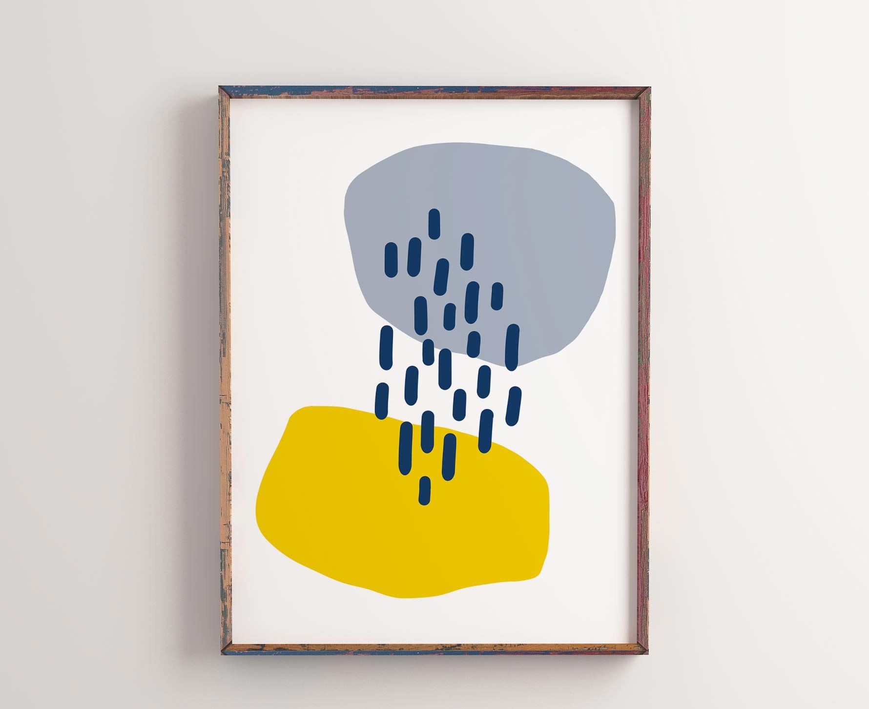 Mid century print yellow Colorful modern art print Printable | Etsy