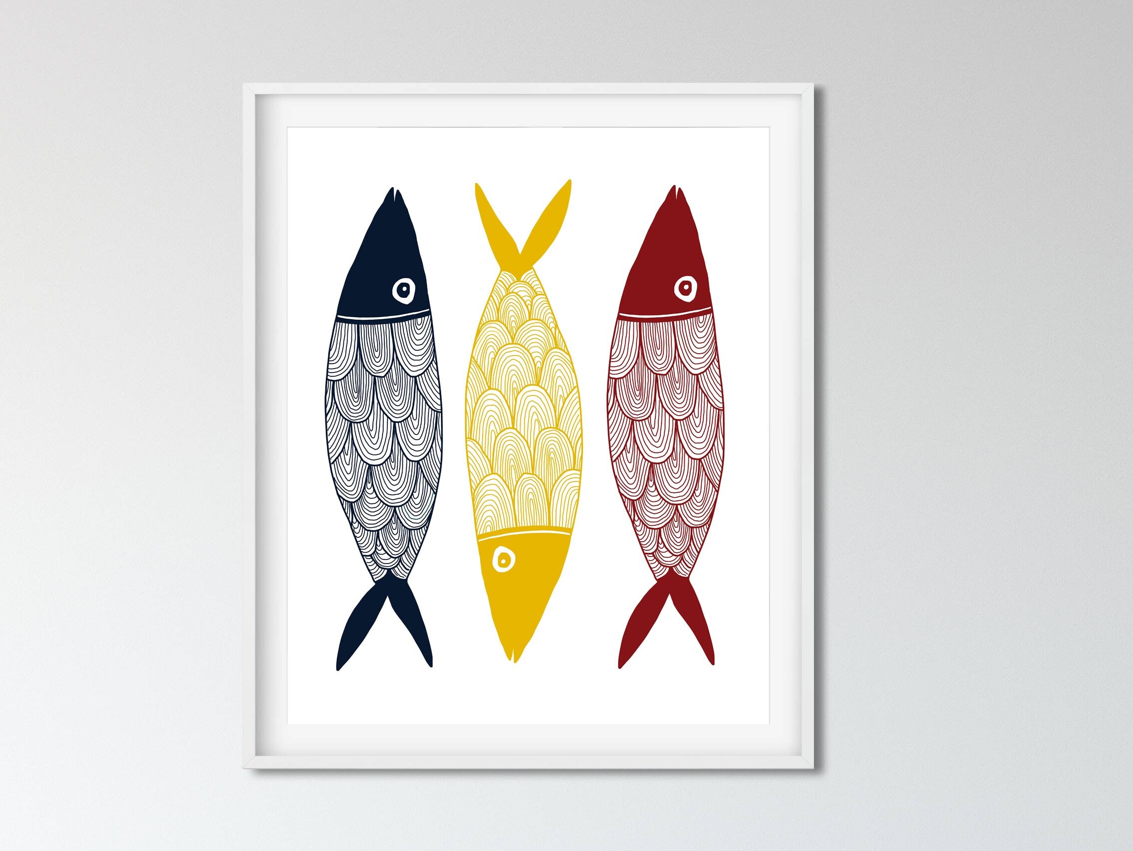 Fish Printable Fish Poster Beach House Print Bathroom Wall | Etsy