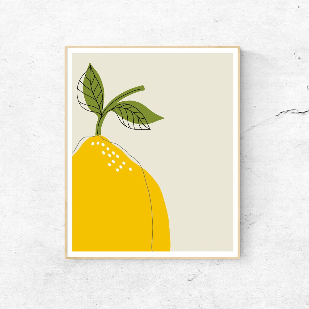 Lemon Kitchen Print Printable Lemon Wall Art Kitchen Wall - Etsy