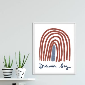 Rainbow Nursery Print, Dream Big Print, Scandinavian Nursery, Kids Room ...