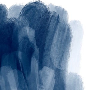 Indigo Abstract Art, Blue Abstract Painting, Dining Room Decor, Brush ...