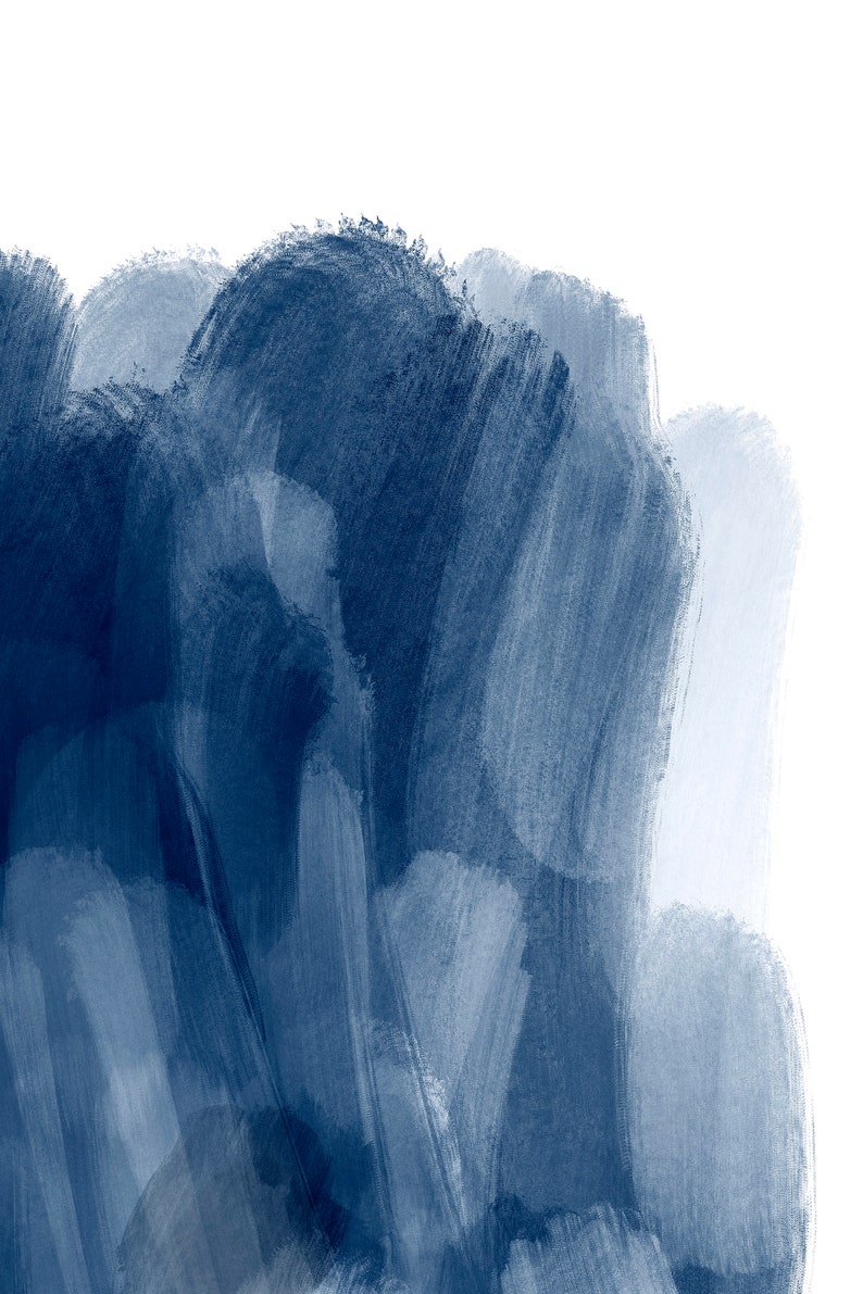 Indigo Abstract Art Blue Abstract Painting Dining Room | Etsy