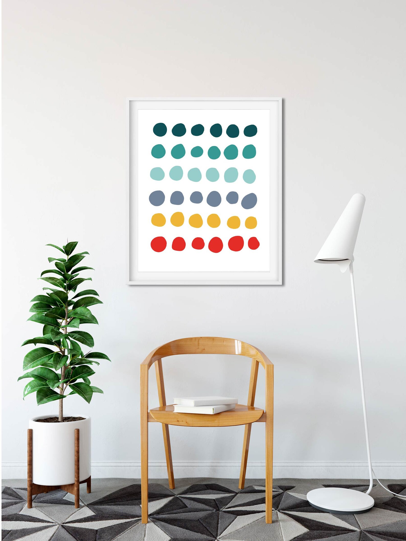 Colorful Abstract Art Colorful Scandinavian Print Mid | Etsy