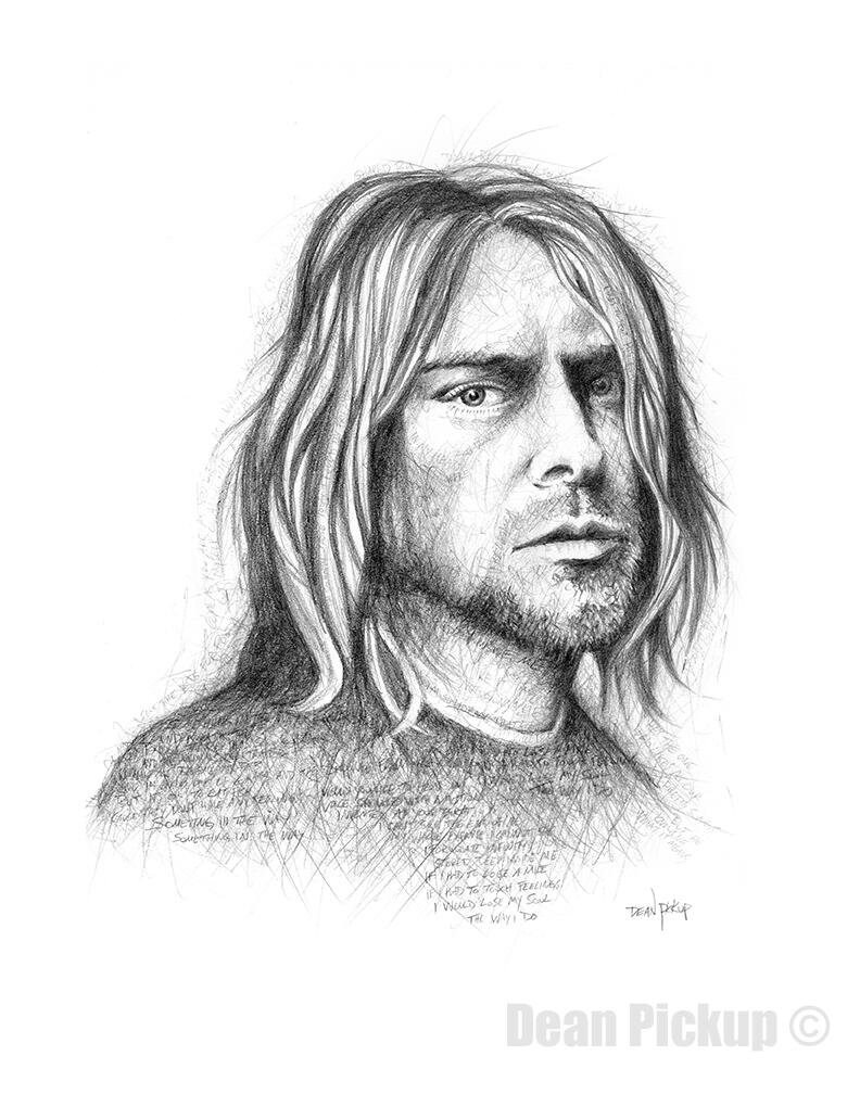 Kurt Cobain Fine Art Print - 11"x14", Wall Art, Pencil Drawing - Etsy UK