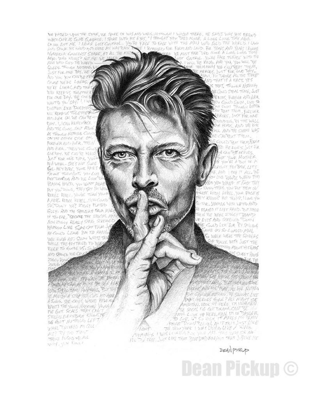 David Bowie Fine Art Print - 11"x14", Wall Art, Pencil Drawing - Etsy