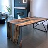 Epoxy Bench / Custom Wood Resin Bench / Entryway Live Edge Walnut Wood ...