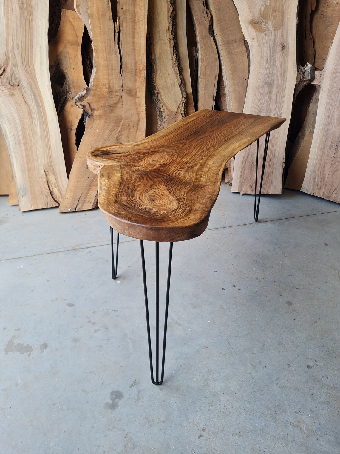 Desk/modern Wood Slab Desk/ Live Edge Rustic Desk/home Office Computer ...