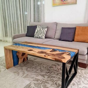 Live Edge Walnut Wood Epoxy Waterfall River Table / Walnut | Etsy