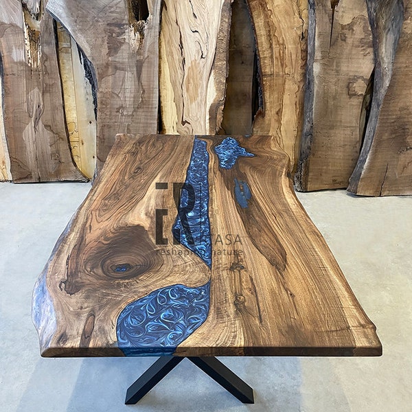 River Live Edge Dining Table - Etsy