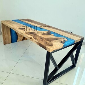 Live Edge Walnut Wood Epoxy Waterfall River Table / Walnut | Etsy