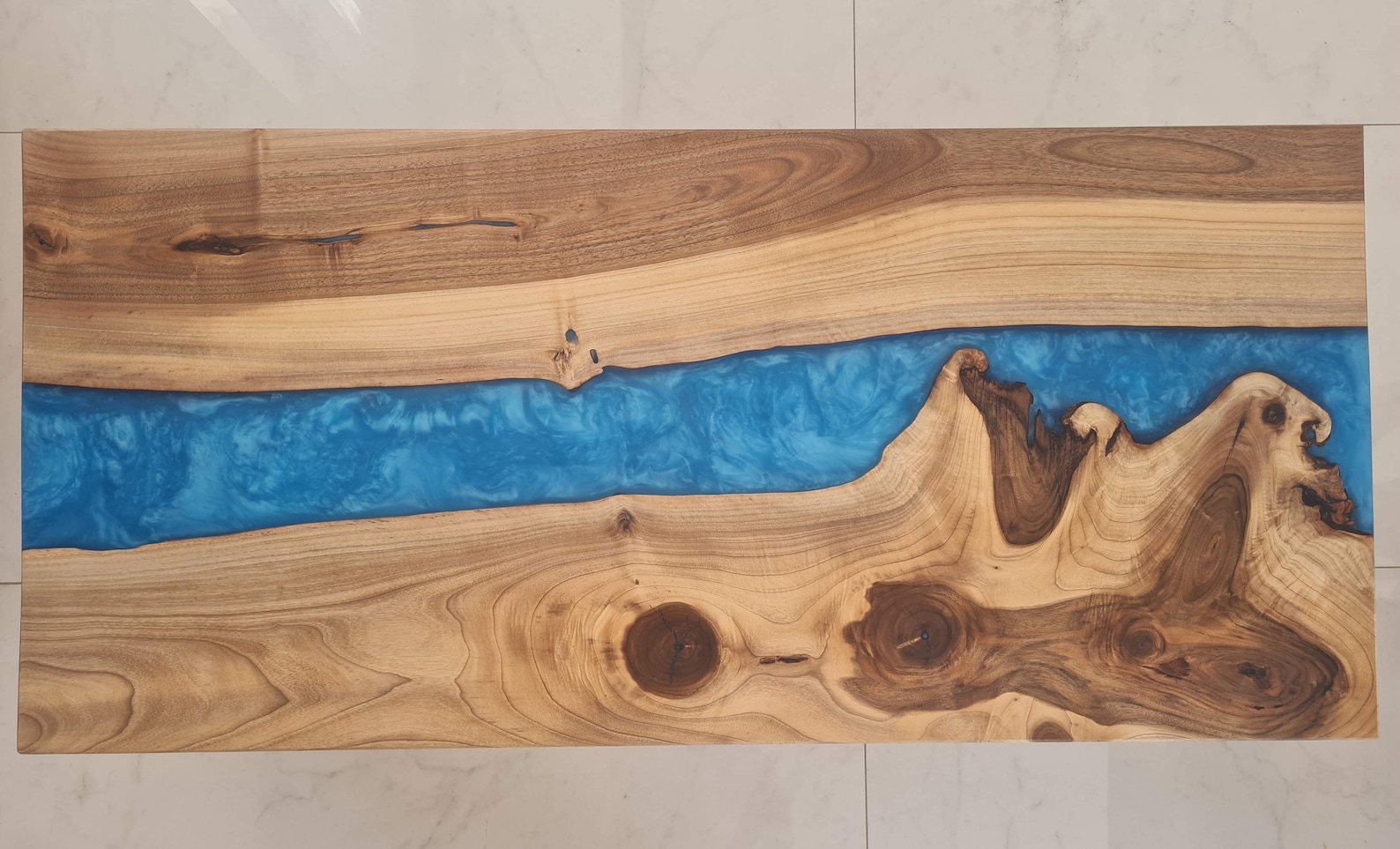 Live Edge Walnut Wood Epoxy Waterfall River Table / Walnut - Etsy