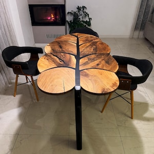 AVAILABLE Unique Dining Table/ Leaf Shaped Table / Custom Epoxy Table ...