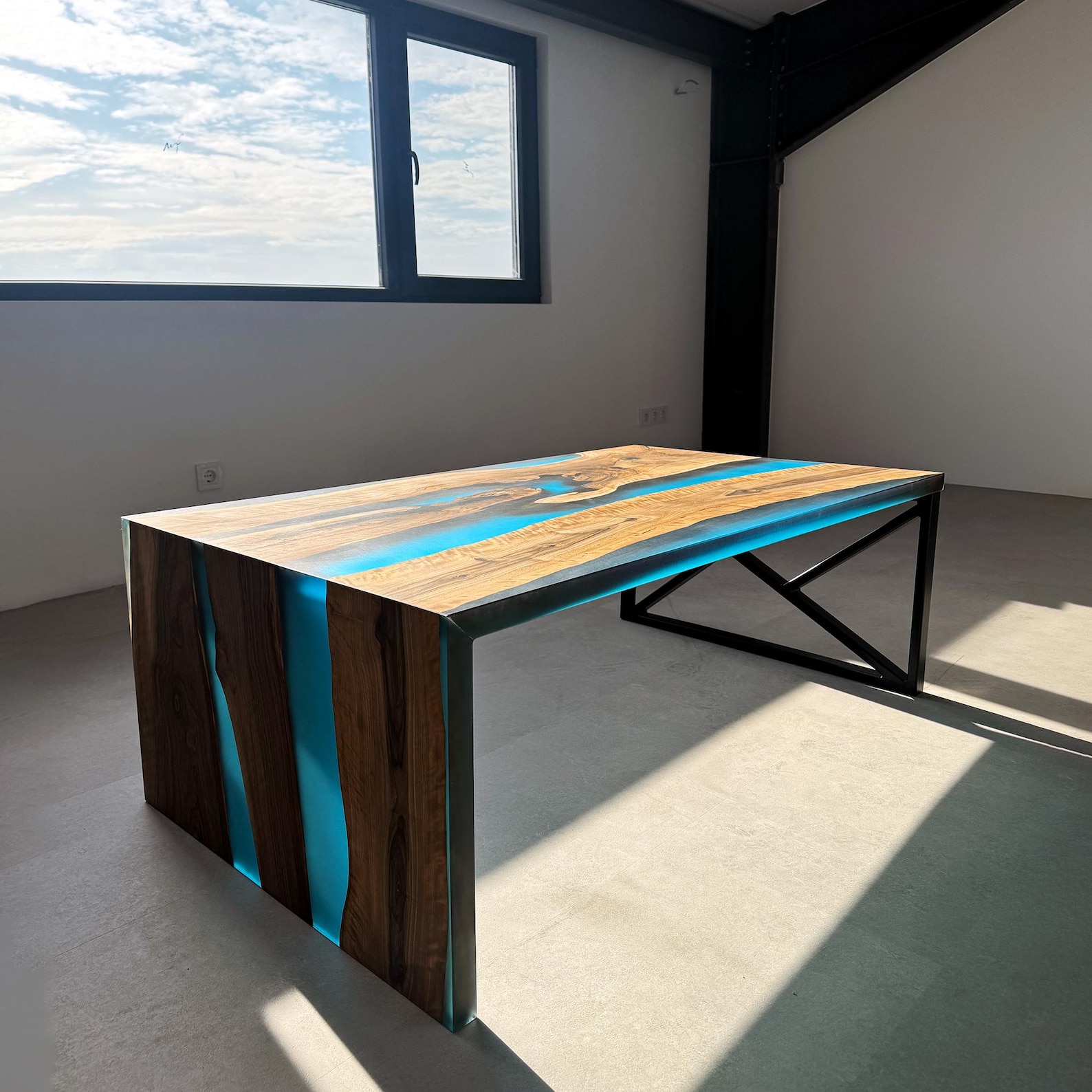 Live Edge Waterfall Epoxy Table – River Resin Desk, Console Table ...