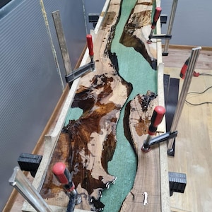 Epoxy Bench / Custom Wood Resin Bench / Entryway Live Edge Walnut Wood ...