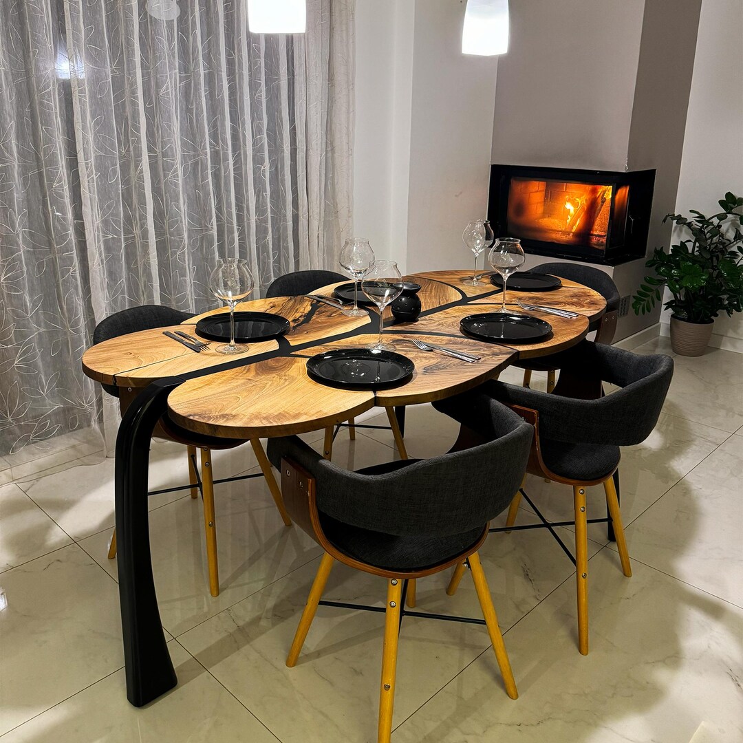 AVAILABLE Unique Dining Table/ Leaf Shaped Table / Custom Epoxy Table ...