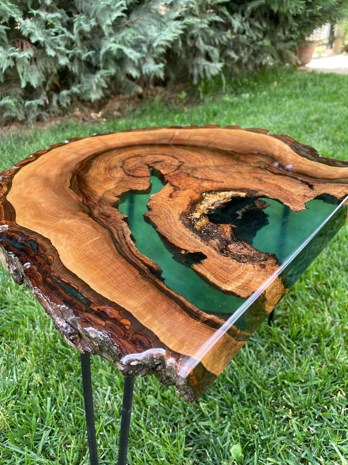 Live Edge Wood Slab Coffee Table /tree Slice End Table / Walnut Wood ...