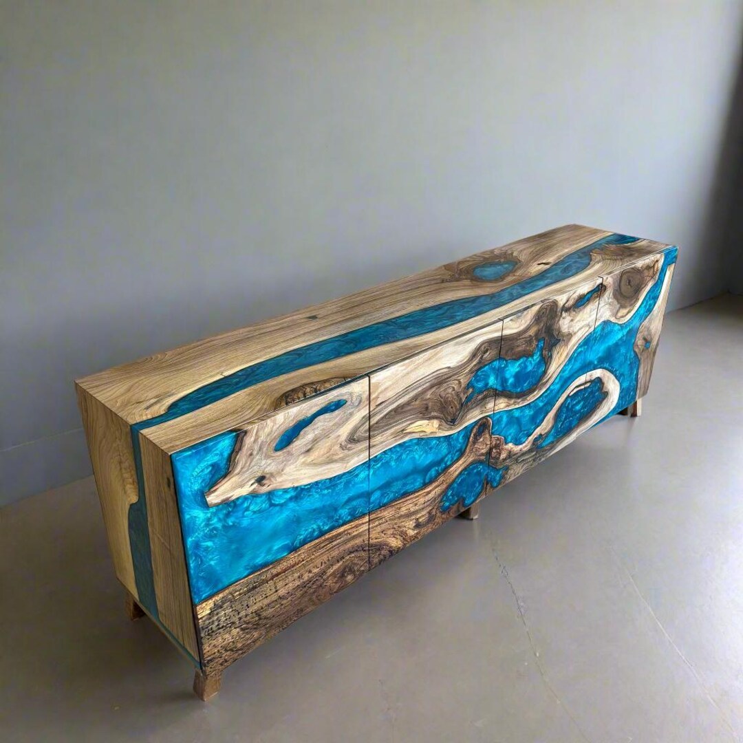 Waterfall Epoxy Sideboard / Office Cabinet / Modern Buffet / Beach ...