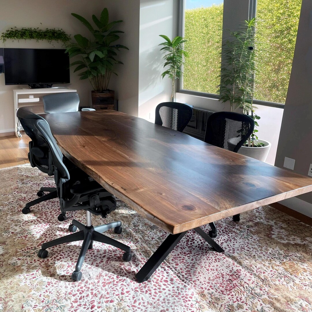 Large Solid Wood Dining and Conference Table / Custom Wooden Farmhouse ...