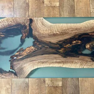 Walnut Wood Epoxy Waterfall River Table / Walnut Wood and - Etsy