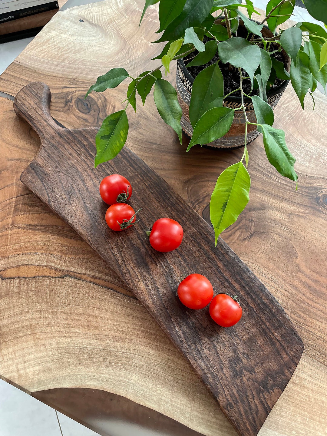Long Wooden Plate/solid Wood Snack Plate/large Walnut Wood Serving ...