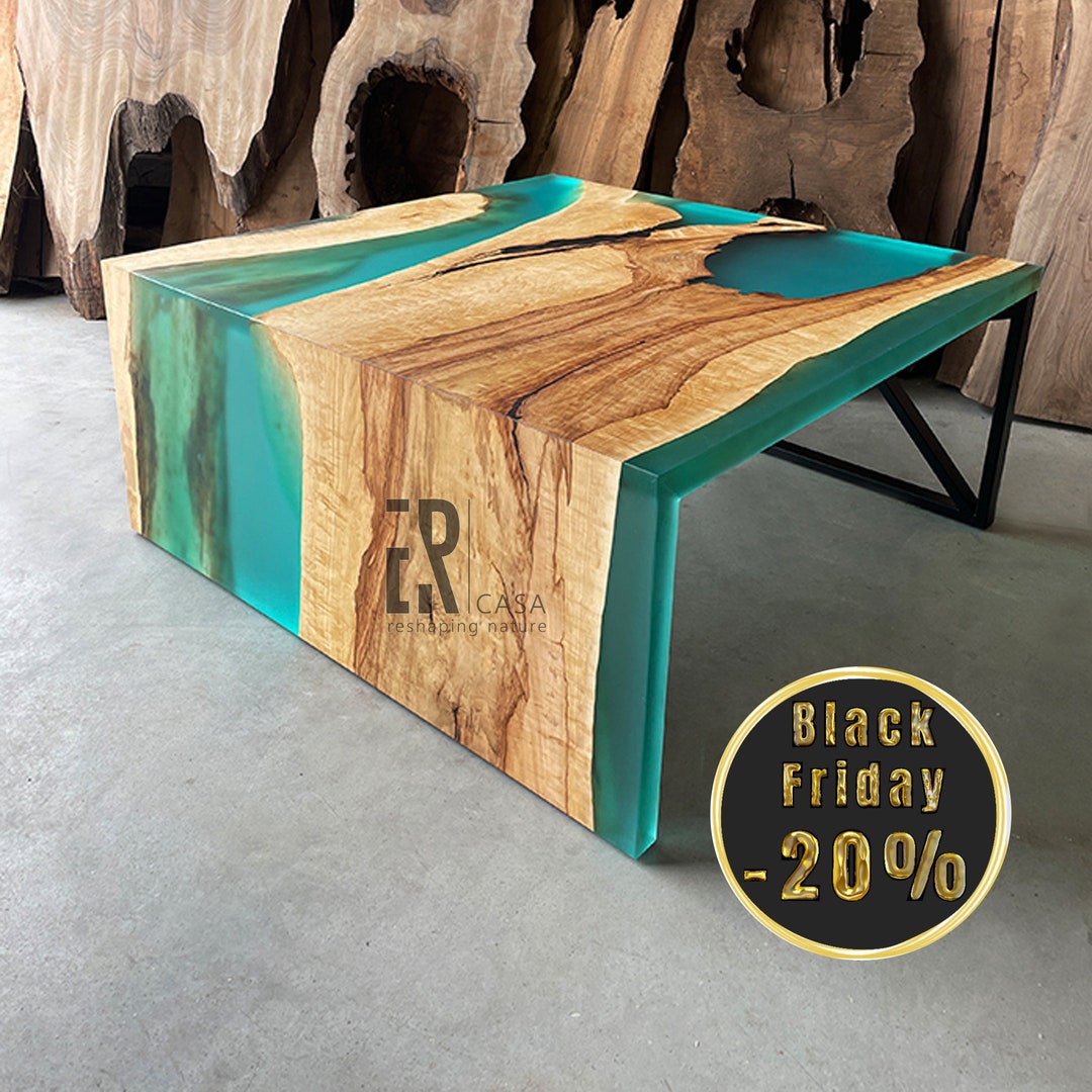 Modern Transparent Turquoise Epoxy Resin Coffee Table /solid - Etsy