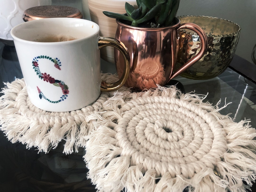 Round Macrame Coasters - Etsy