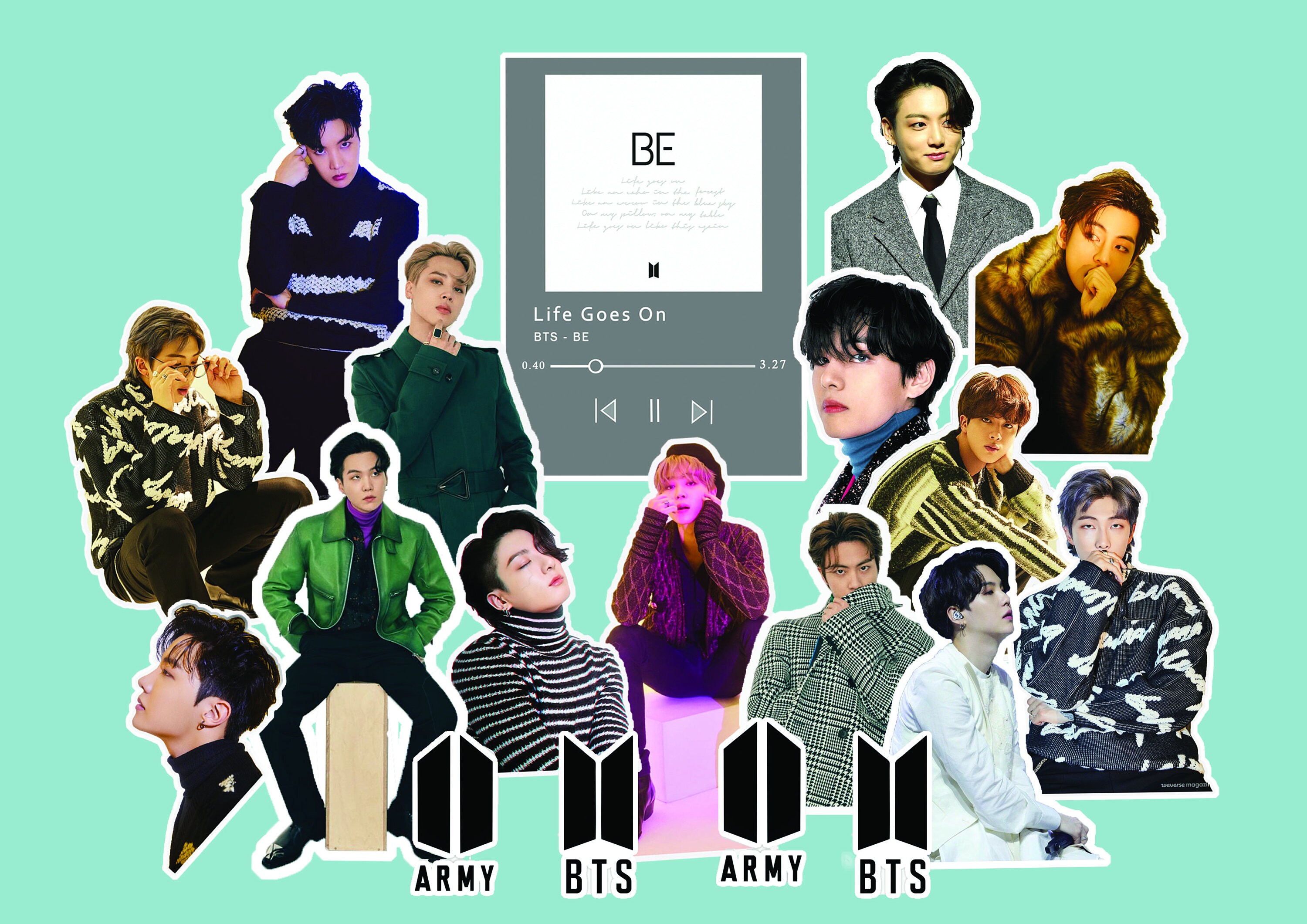 BE album BTS stickers-Stickers for journallaptop bottles | Etsy