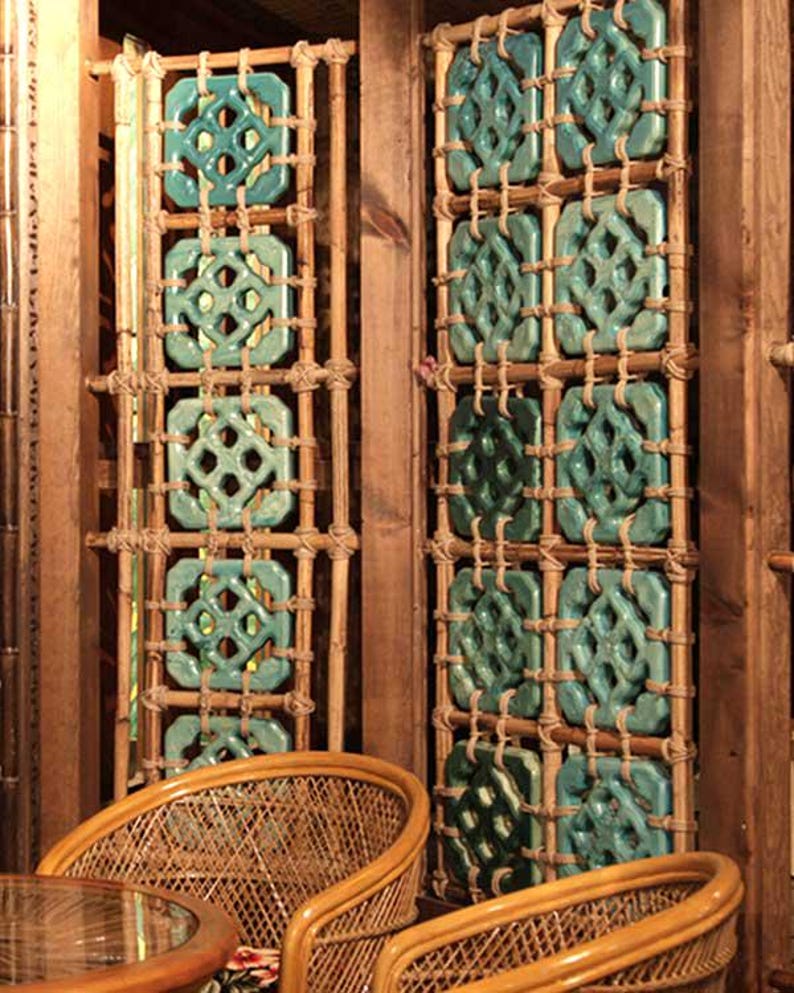 Handmade Chinese Jade Ceramic Tile - Tiki Bar Decor - Etsy