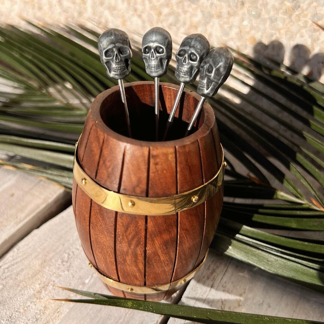 Mini Tiki Barrel Cocktail Sticks Holder - Etsy