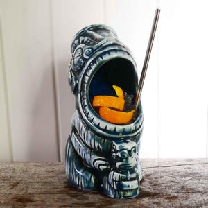 Handcrafted Cannibal Tiki Mug: Blue Tahitian Style Drinkware - Etsy