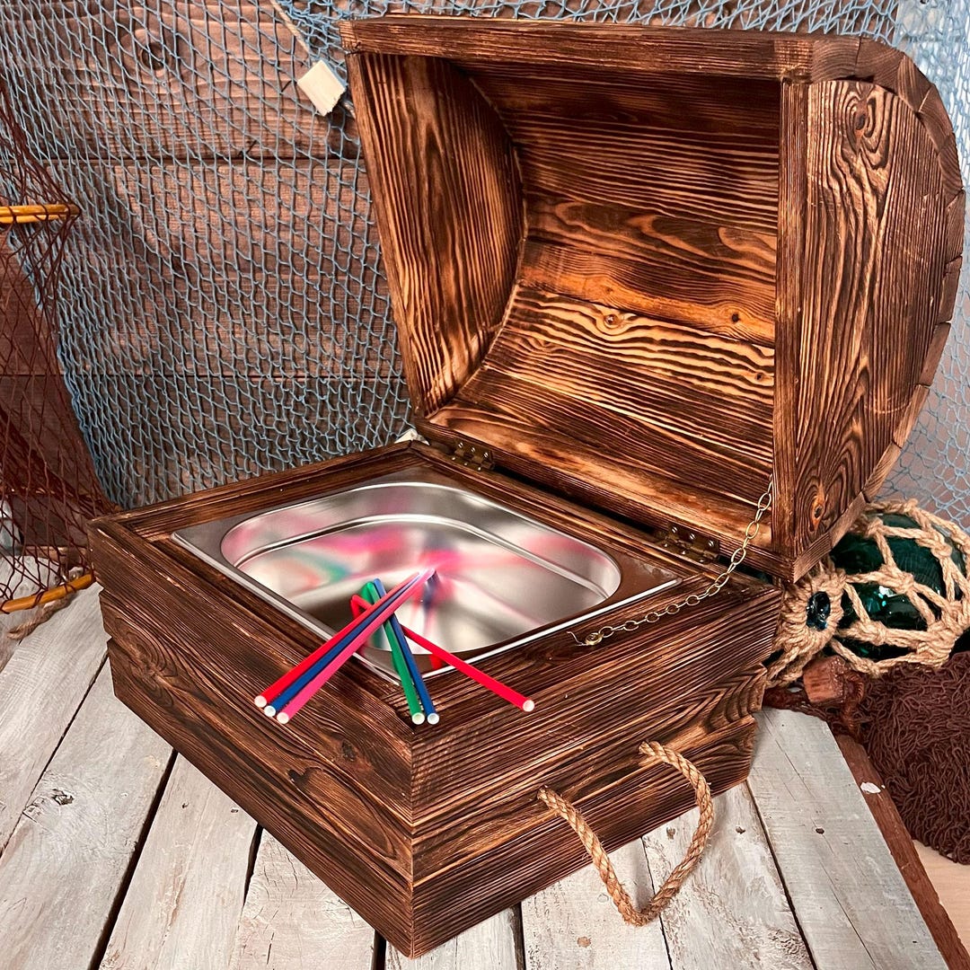 Tiki Wooden Treasure Chest Cocktail Sharer Burnished - Large 5L - Etsy