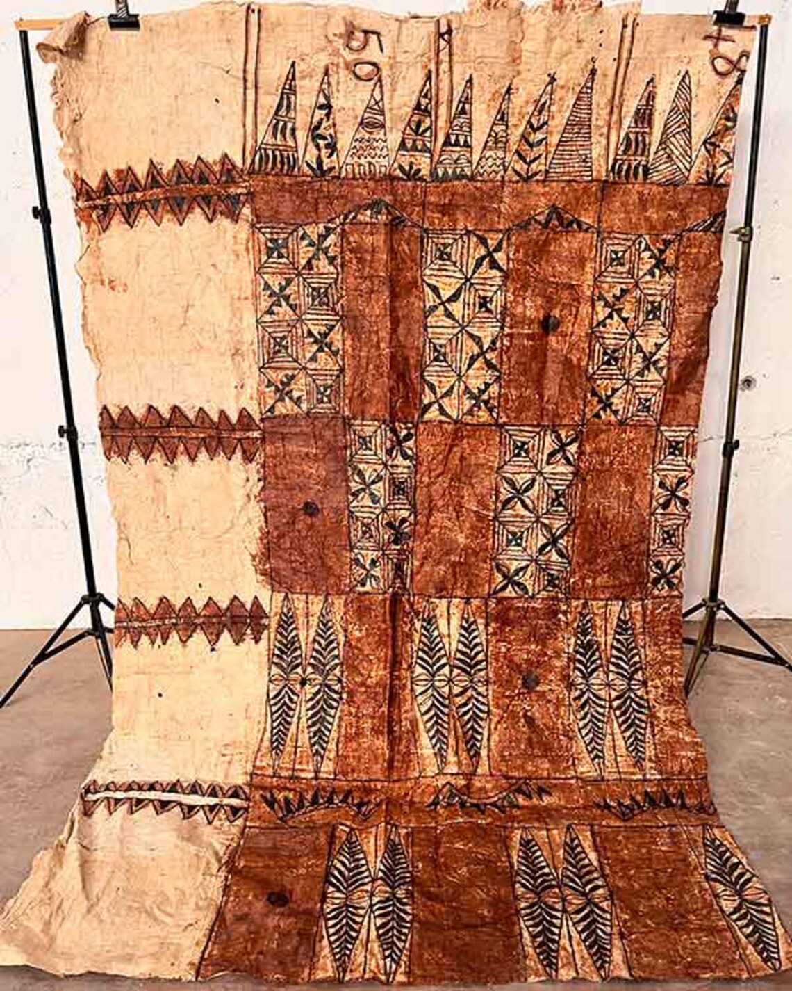 Large Vintage Tongan Tapa Cloth Wall Art: Polynesian Tiki Decor - Etsy