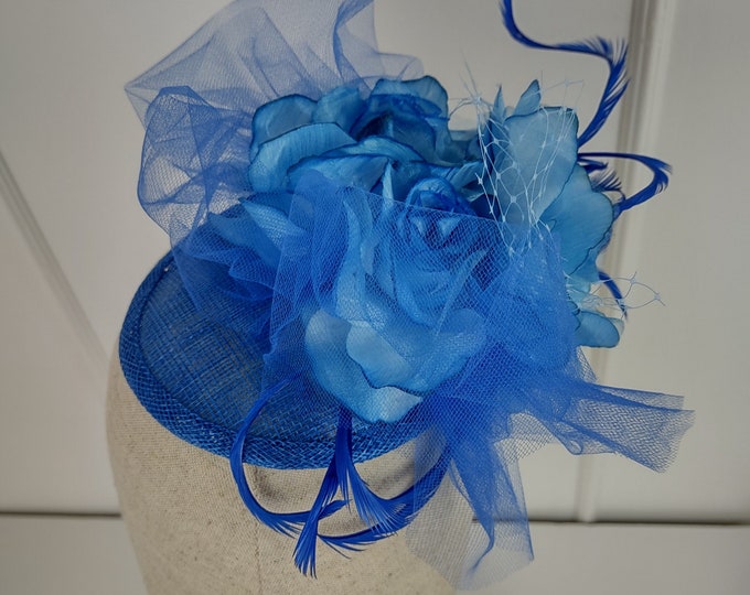 New Royal Blue Fascinator, Blue Fascinator, Blue Church Hat, Wedding ...