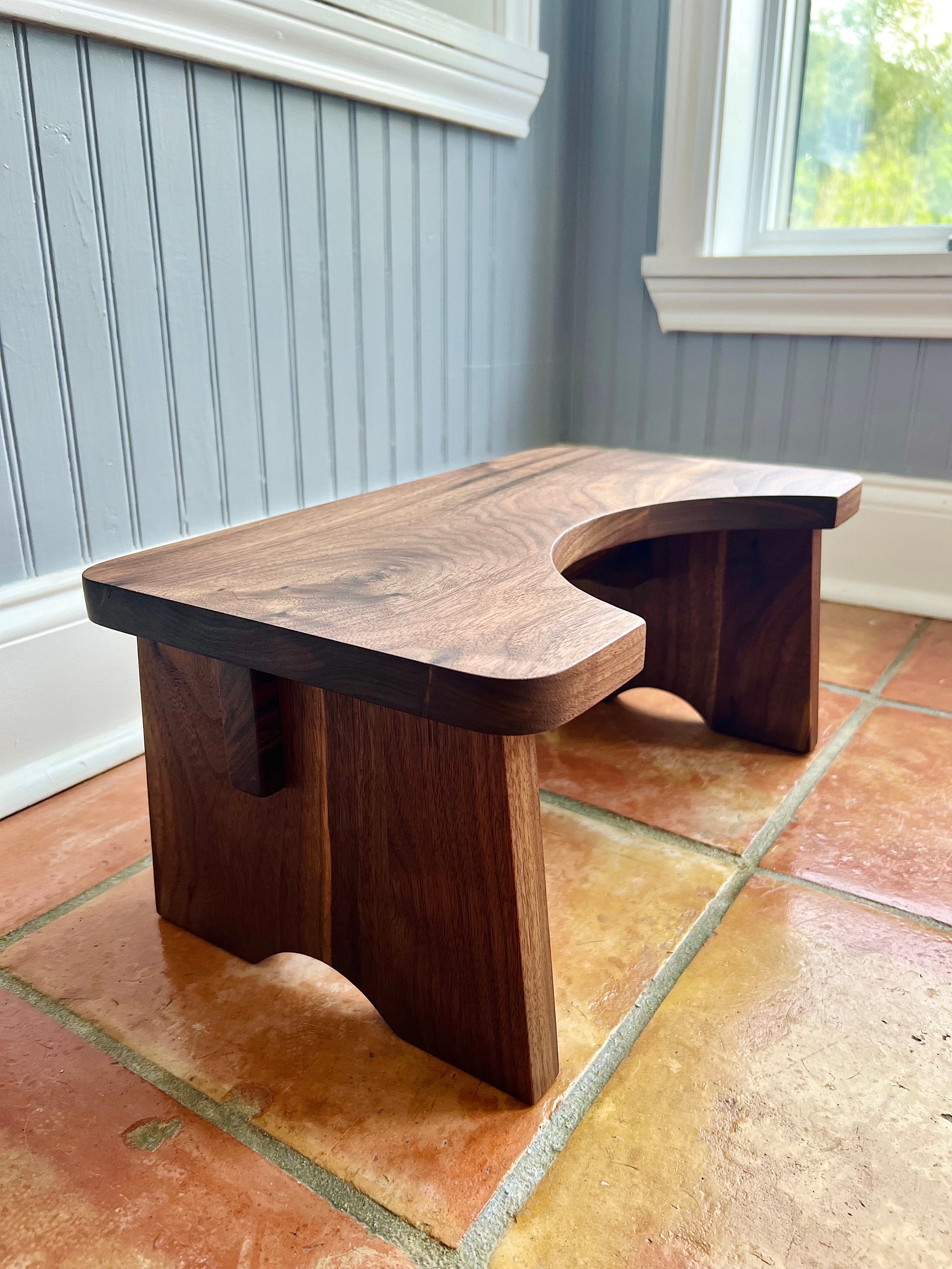Wood Step Stool, Potty Perch, Toilet Footstool, Bathroom Stool, Mortise ...