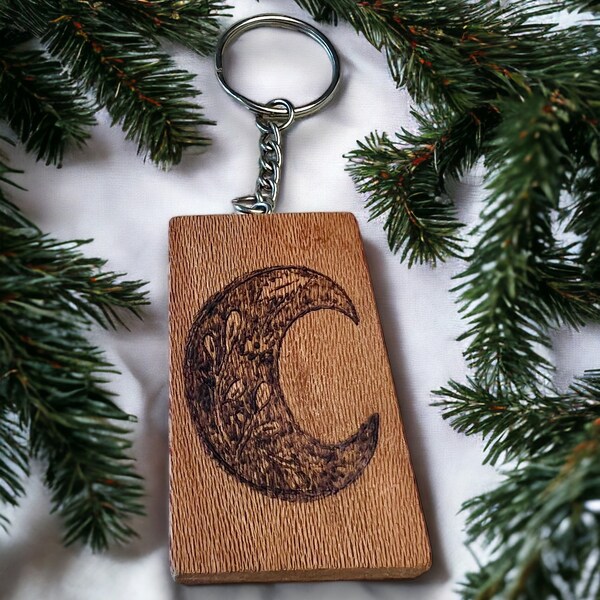 Wood Burned Keychain - Etsy