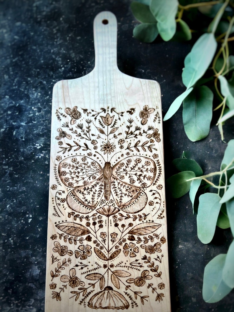Wood Burned Charcuterie Board, English Cottage, Cottagecore Aesthetic ...