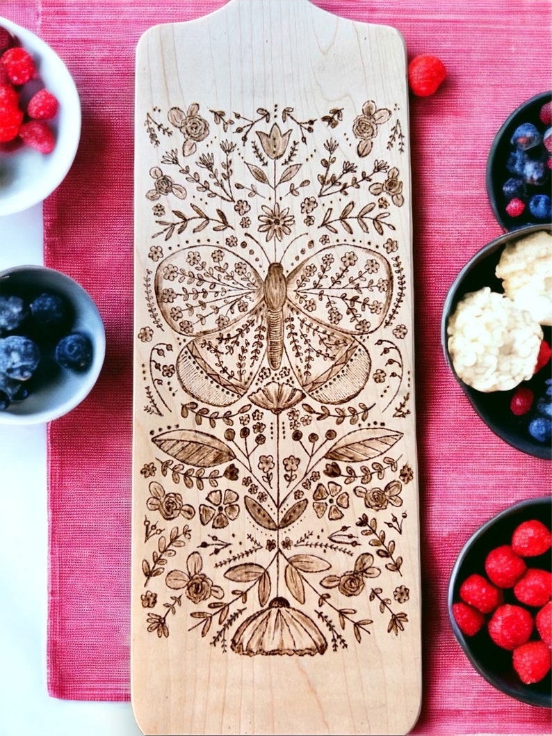 Wood Burned Charcuterie Board, English Cottage, Cottagecore Aesthetic ...