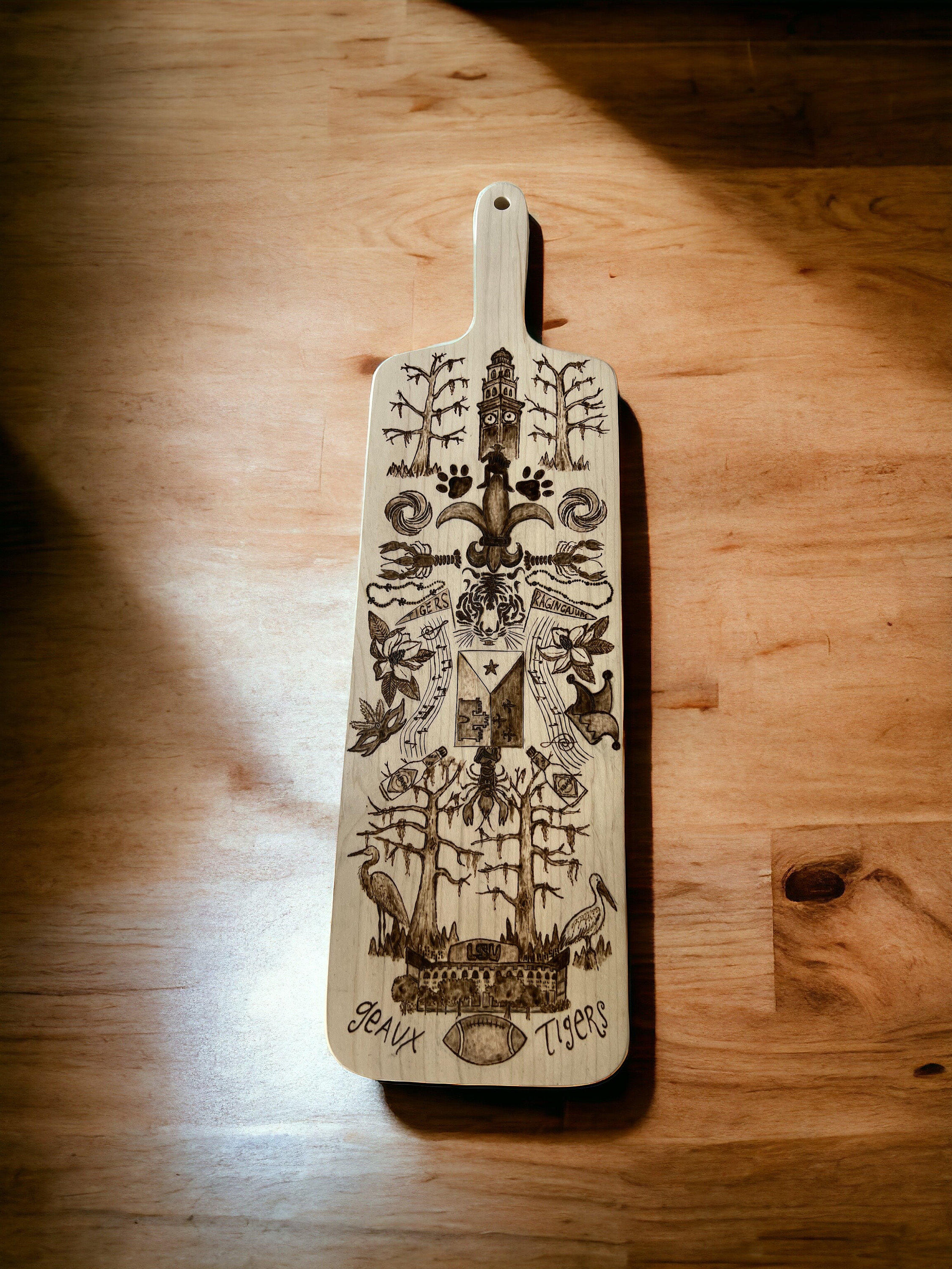 Custom Art Woodburned Charcuterie Board - Made to Order, Pyrography Art ...