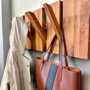 Hidden Coat Rack Picket Rail Hook Wood Art Hanger Cherry - Etsy