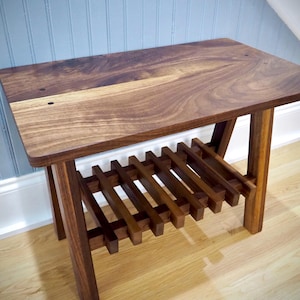 Walnut Shoe Rack, Entryway Shoe Bench, Apartment Furniture, Midcentury ...