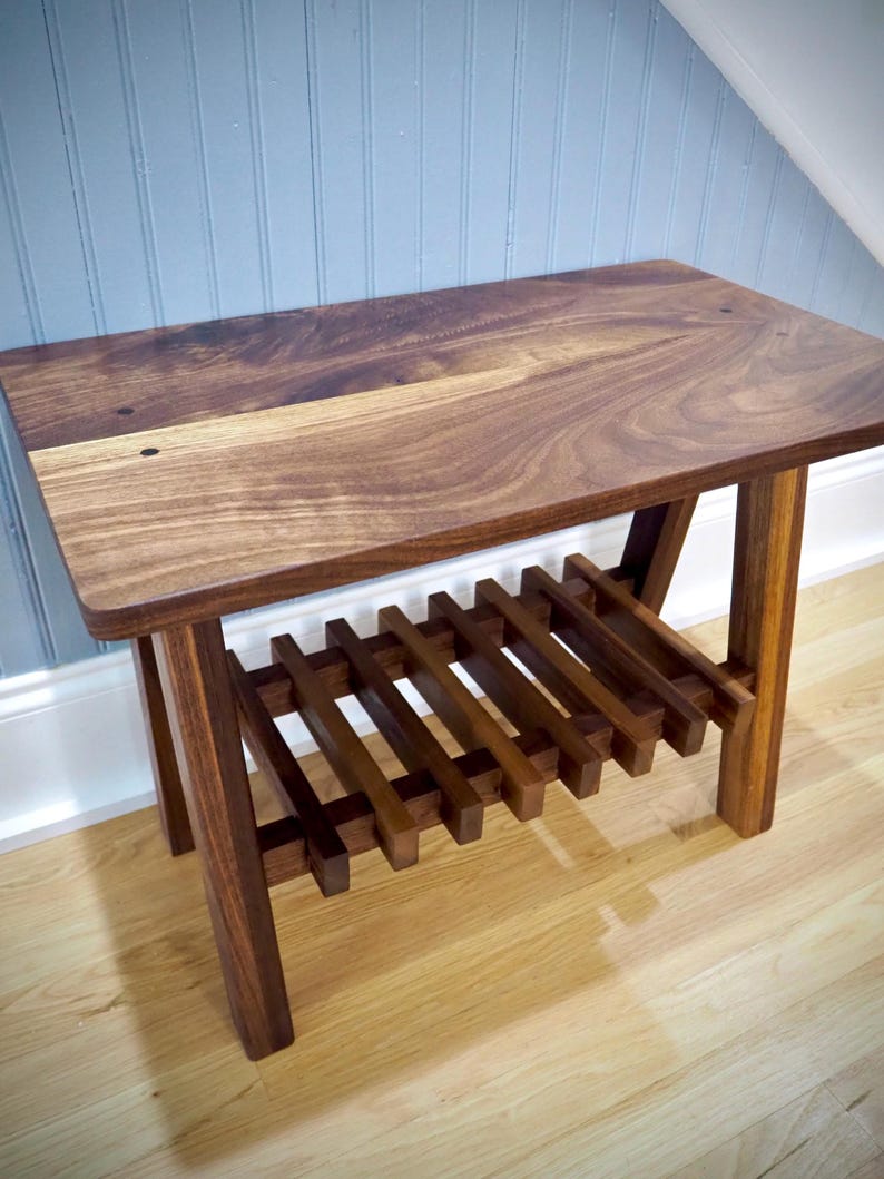 Walnut Shoe Rack, Entryway Shoe Bench, Apartment Furniture, Midcentury ...