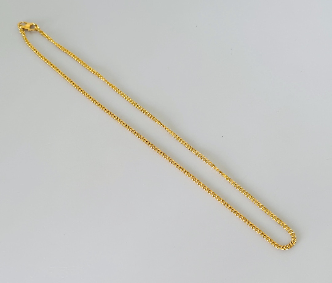 Beautiful Curb Chain in Solid 22k Gold / Ladies/ 16 Inches/ Gift ...