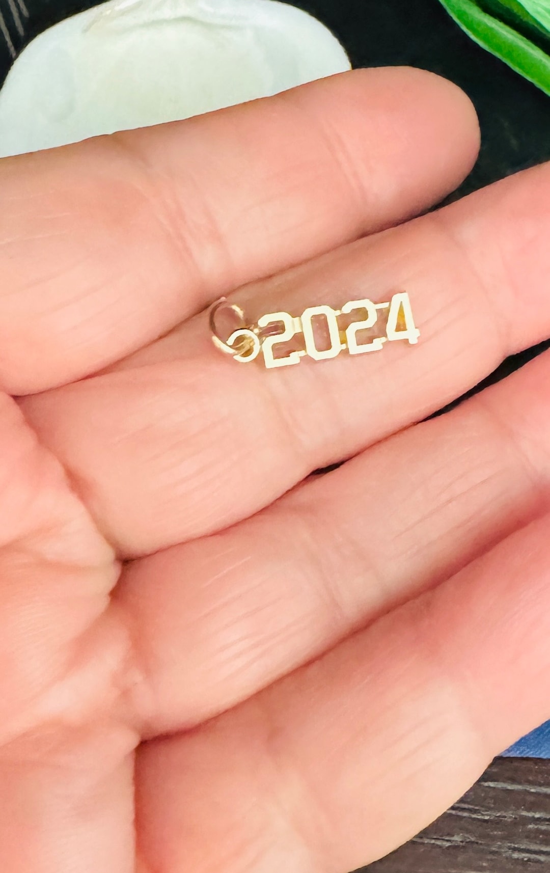 Graduation 2024 Year Charm/ Pendant in Solid 10k Yellow Gold /birthday ...