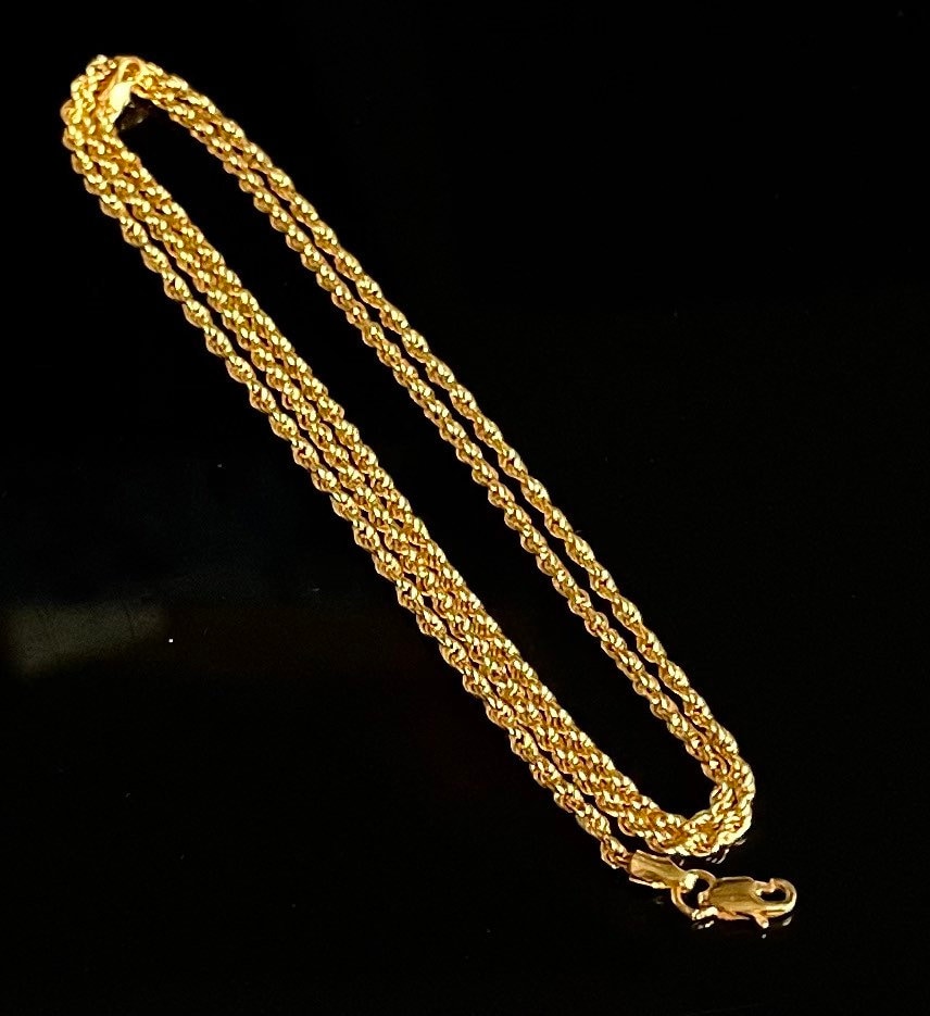 Beautiful Rope Chain in Solid 22k Gold / Unisex/ 20 in /gift ...