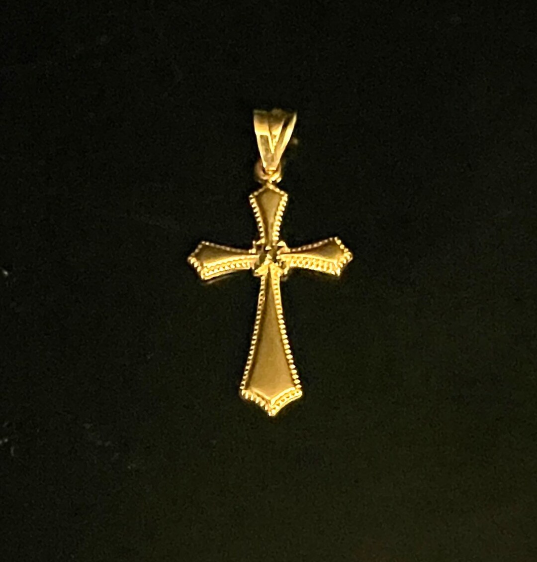 Cross in Solid 21K Gold / Unisex/ Gift/ Christmas / Anniversarybirthday ...