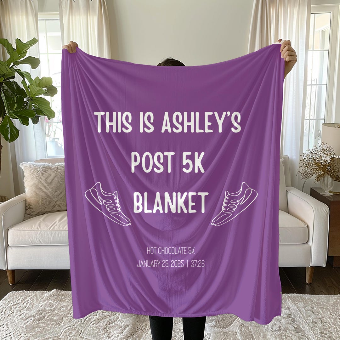 Custom 5k Blanket, Personalized Runner Blanket, Post Race Throw, Race ...